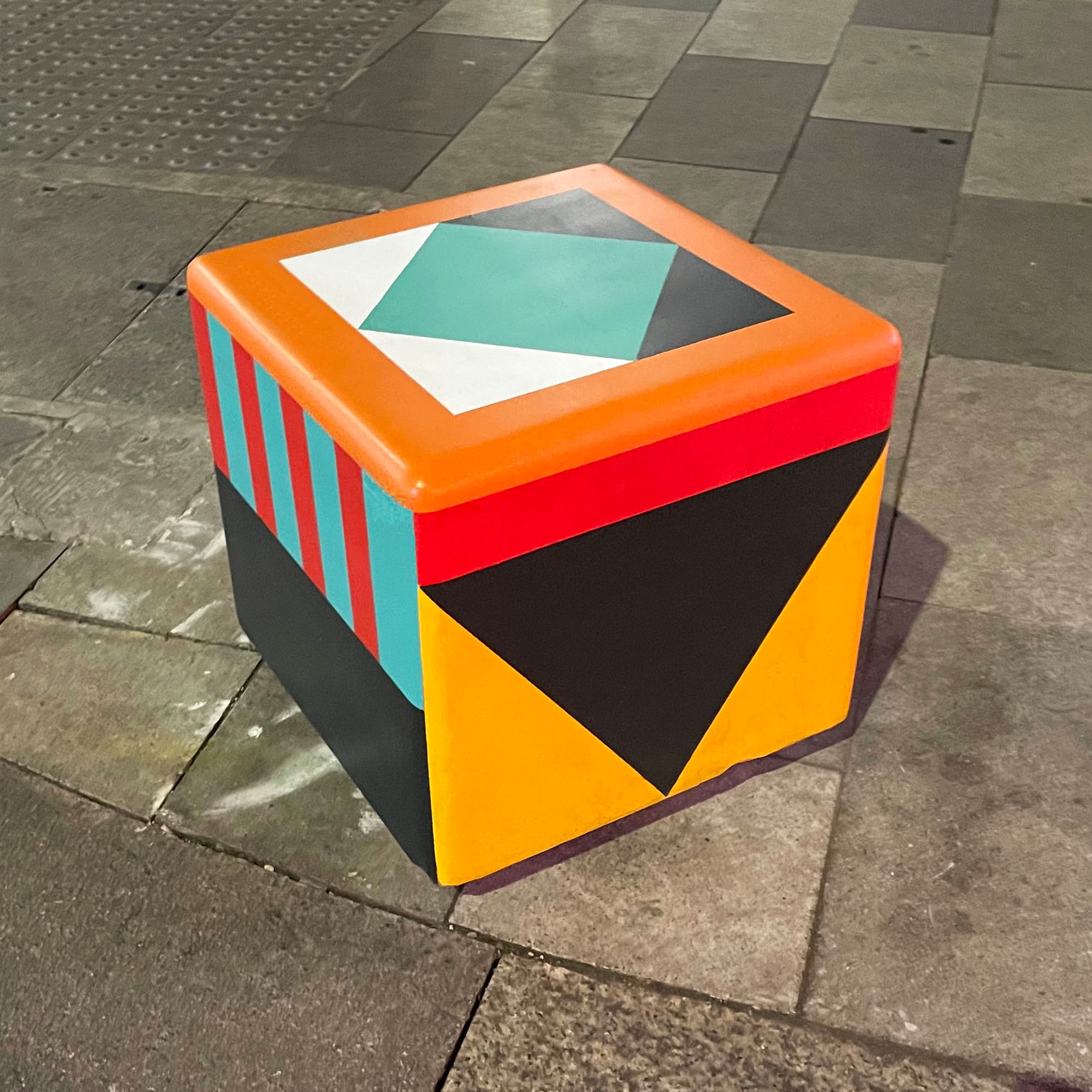 Geometric Seating Cubes - Nathan Evans Illustration